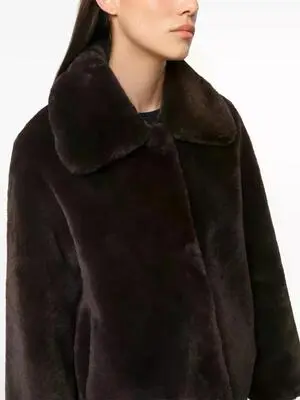 Apparis Wide-collar Faux Fur Jacket - Brown
