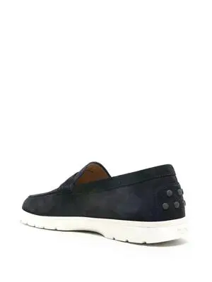 TOD'S Logo-plaque Gommino-detail Loafers - Blue