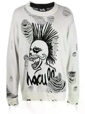 HACULLA. Logo-knit Distressed Jumper