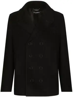Dolce & Gabbana Logo-tag Double-breasted Pea Coat