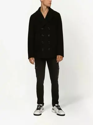 Dolce & Gabbana Logo-tag Double-breasted Pea Coat