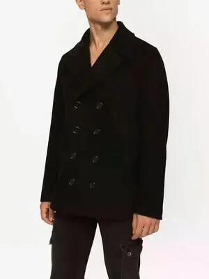 Dolce & Gabbana Logo-tag Double-breasted Pea Coat