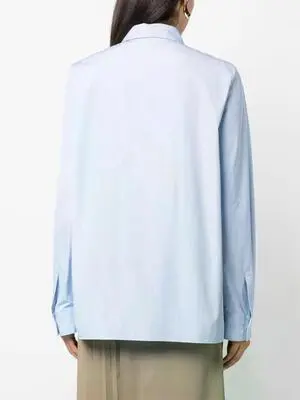 JIL SANDER Concealed-fastening Striped Cotton Shirt