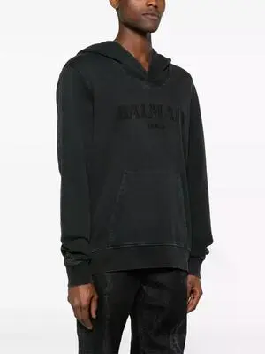 Balmain Logo-embroidered Cotton Hoodie