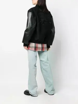 VTMNTS Logo-patch Long-sleeve Bomber Jacket - Black