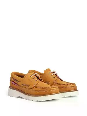 Dsquared2 Lace-up Leather Boat Shoes - Neutrals