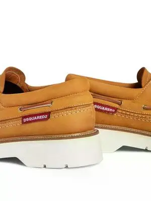 Dsquared2 Lace-up Leather Boat Shoes - Neutrals
