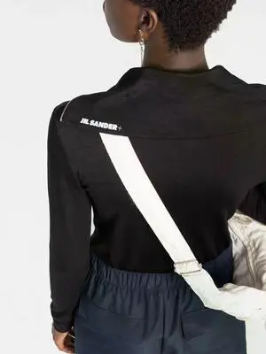 JIL SANDER Logo Print Roll Neck Knitted Top