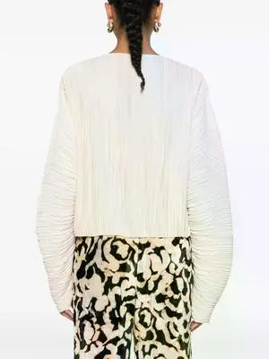 FORTE_FORTE Long-sleeve Pleated Blouse - Neutrals