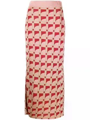 PAULA Jacquard Pencil Skirt - Pink