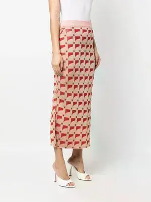 PAULA Jacquard Pencil Skirt - Pink