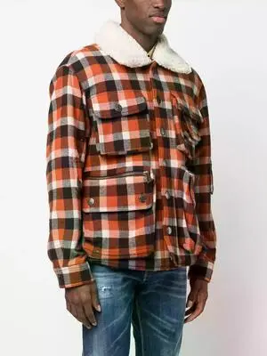 Dsquared2 Check-print Shearling Jacket
