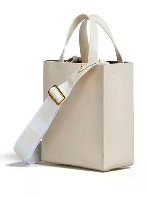 Marni Mini Museo Leather Tote Bag - Neutrals