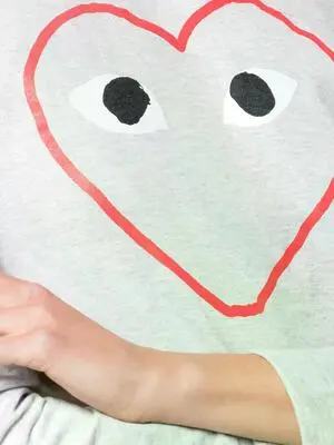 Play Comme Des Garcon Printed Logo T-shirt - Grey