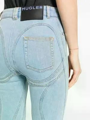 MUGLER High-rise Cropped Jeans
