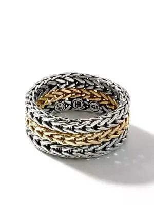 John Hardy 18kt Yellow Gold Classic Chain Ring - Silver