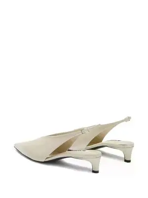 JIL SANDER Pointed-toe Leather Slingback Pumps - Neutrals