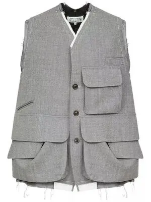 MAISON MARGIELA Wool Cargo Vest - Grey
