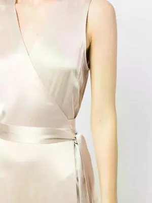 Voz Neck Wrap-style Maxi Dress - Neutrals
