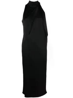 Versace Slashed Halterneck Midi Dress
