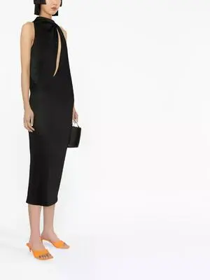 Versace Slashed Halterneck Midi Dress