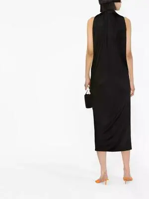 Versace Slashed Halterneck Midi Dress
