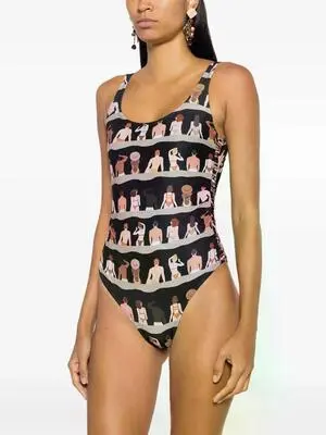 AMIR SLAMA Graphic-print One-piece Swimsuit