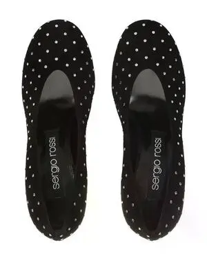 SERGIO ROSSI Embellished Sculpted Heel Pumps