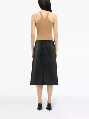 COURREGES Logo-embroidered Ribbed Tank Top