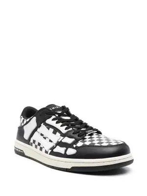 Amiri Skel Top Low Check-pattern Sneakers - Black