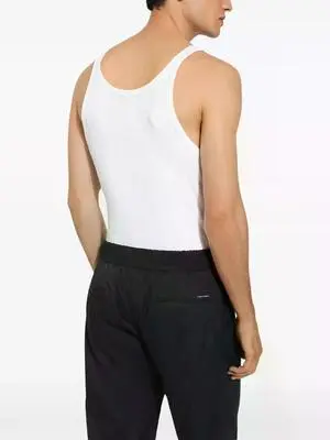 Dolce & Gabbana Logo Plaque Ribbed Tank Top