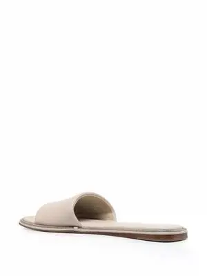 Brunello Cucinelli Monili-embellished Leather Slides