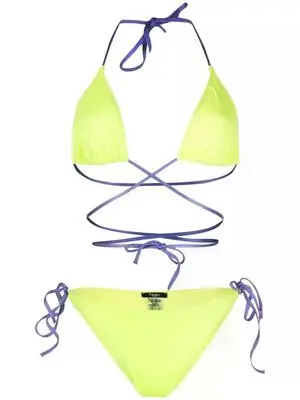 NOIRE SWIMWEAR Wraparound Halterneck Bikini Set - Yellow