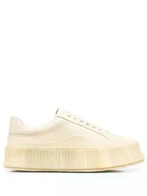 JIL SANDER Panelled Low-top Leather Sneakers - Neutrals