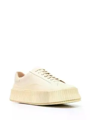 JIL SANDER Panelled Low-top Leather Sneakers - Neutrals
