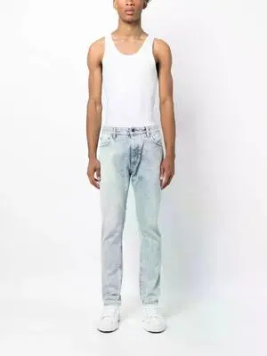 Palm Angels Curved-logo Print Straight Leg Jeans