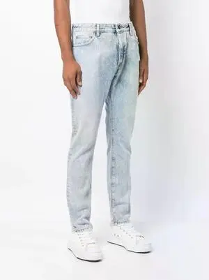 Palm Angels Curved-logo Print Straight Leg Jeans