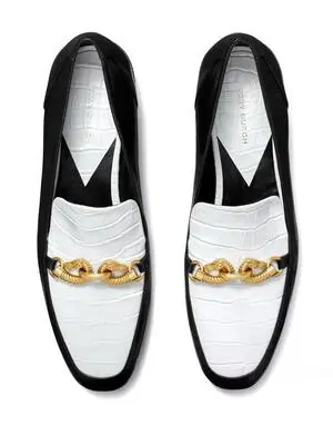 Tory Burch Jessa Embossed Crocodile Effect Leather Loafers