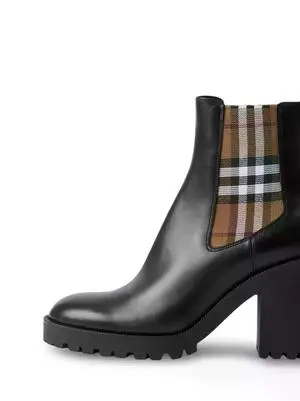 Burberry Check Panel Ankle Boots