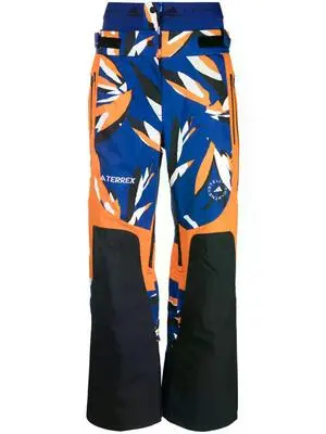 Adidas By Stella McCartney Abstract-print Panelled Track Pants - Blue