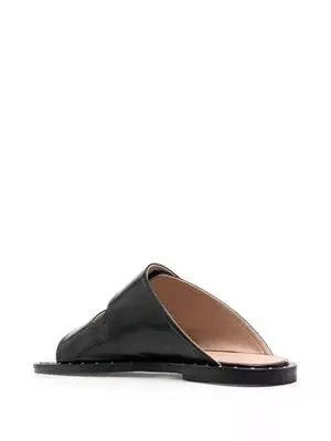 SCAROSSO Leather Cut-out Sandals