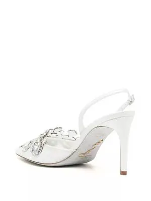 Rene Caovilla Embellished Lace Slingback Pumps