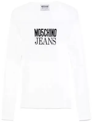 Moschino Logo-jacquard Top - White