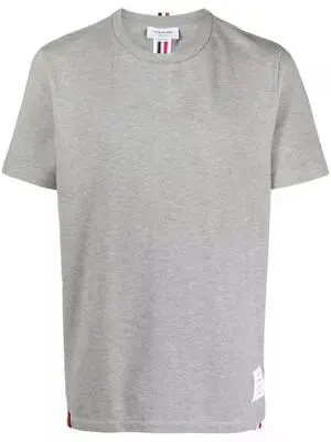 Thom Browne Rwb-stripe Piqué T-shirt - Grey