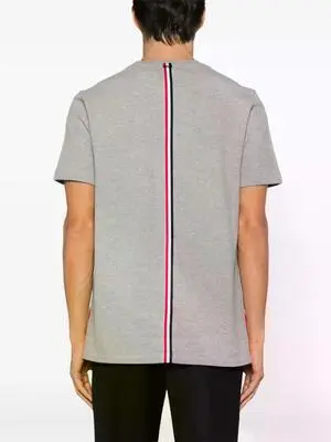 Thom Browne Rwb-stripe Piqué T-shirt - Grey