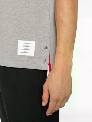 Thom Browne Rwb-stripe Piqué T-shirt - Grey