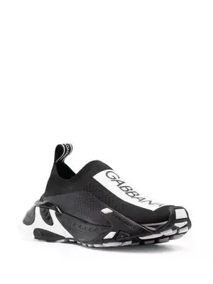 Dolce & Gabbana Logo-print Panelled Sneakers - Black
