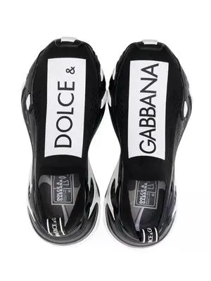 Dolce & Gabbana Logo-print Panelled Sneakers - Black