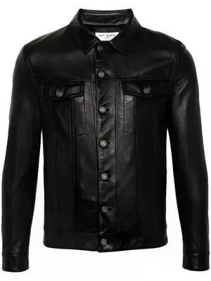 Saint Laurent Button-up Leather Jacket