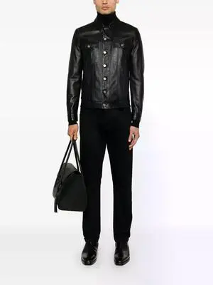 Saint Laurent Button-up Leather Jacket